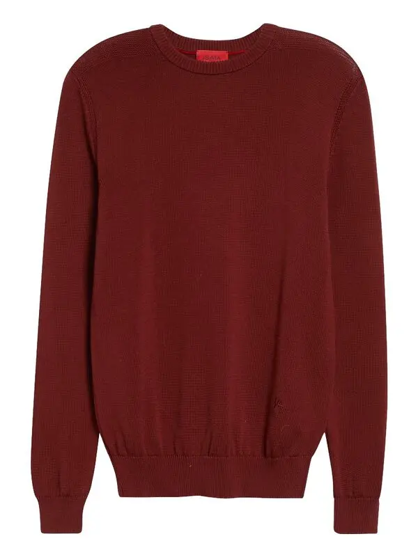 Isaia Cotton Crewneck Sweater - Mattone