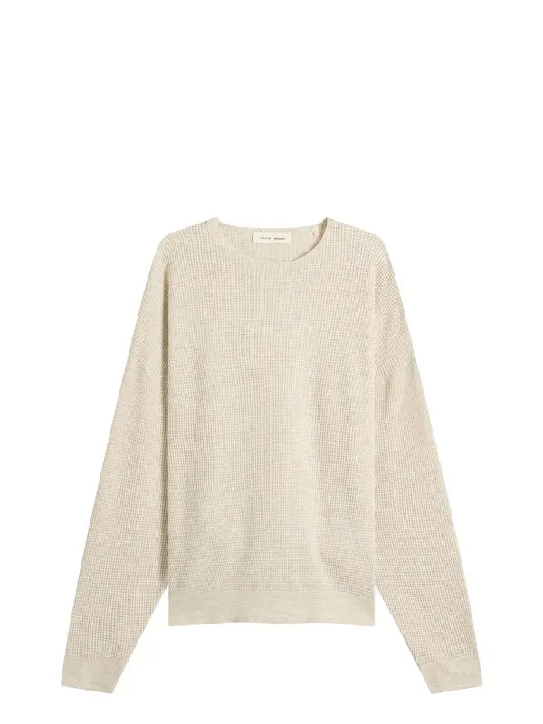 Fear Of God Signature Waffle Crew Neck Sweatshirt - Oatmeal Heather