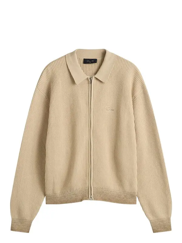 DIME Double Zip Knit Cardigan - Tan