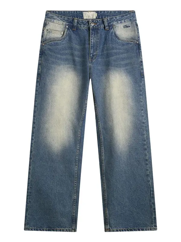 DIME Relaxed Fit Denim Jeans - Sandblasted Indigo