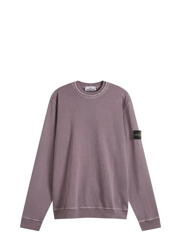 Stone Island Old Effect Crew Neck Sweatshirt - Purple Grey