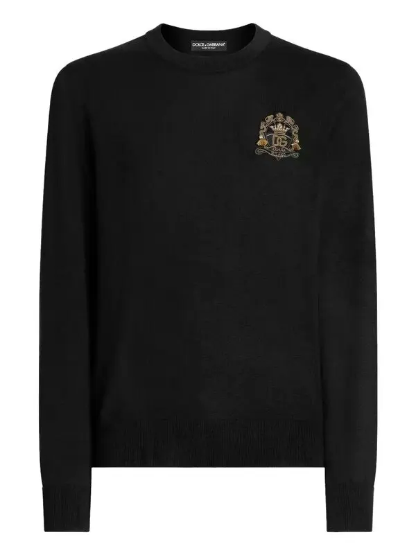 Dolce & Gabbana Logo-appliqué Sweater - Black
