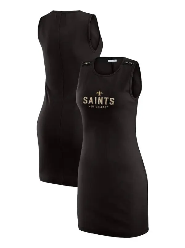 WEAR BY ERIN ANDREWS X Gracie Hunt New Orleans Saints Ribbed Tank Dress - Black
