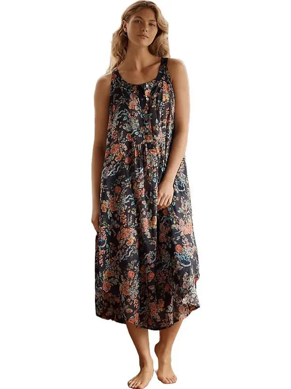 PAPINELLE Layla Cotton Midi Dress - Navy