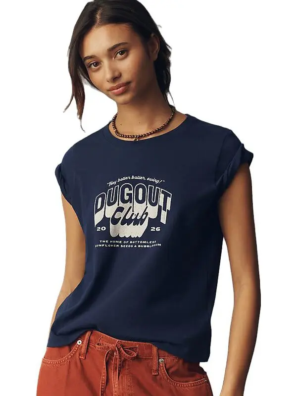 Maeve Cotton Dugout Club Tee - Navy