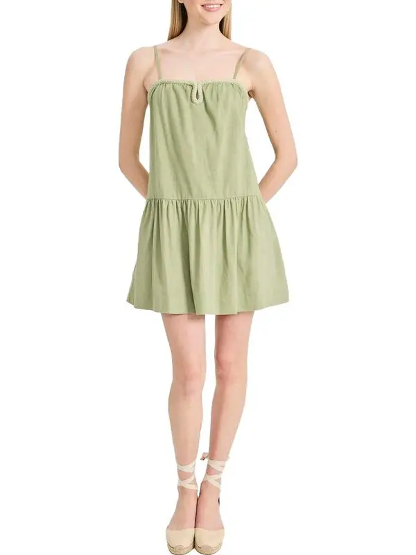 THE GOOD JOURNEY Keyhole Sleeveless Mini Dress - Sage
