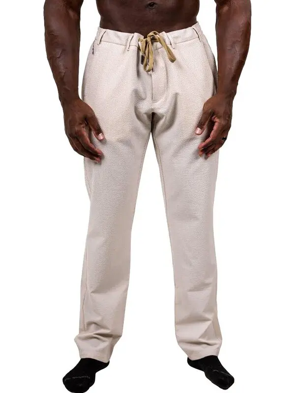 MACEOO Marthyr Tapered Leg Drawstring Pants - White