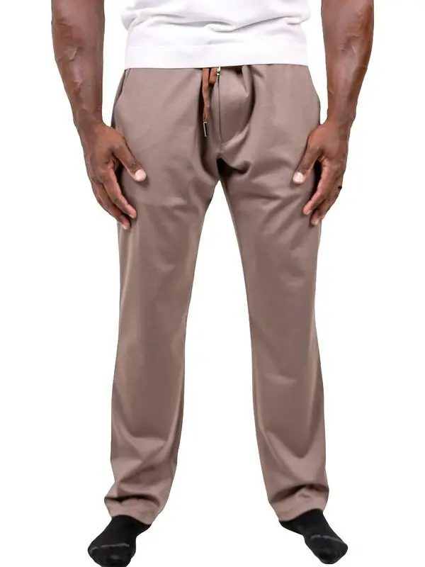 MACEOO Marthyr Tapered Leg Drawstring Pants - Brown