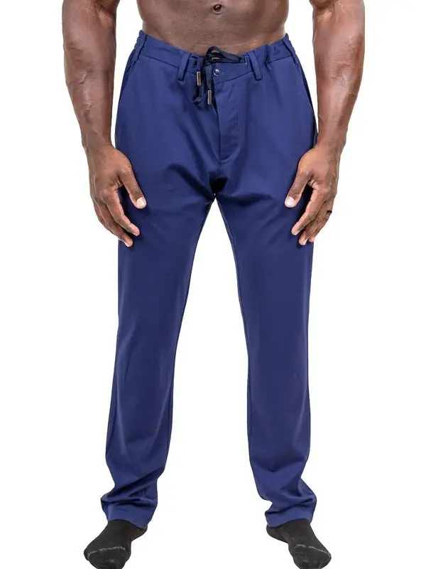 MACEOO Tapered Drawstring Pants - Blue