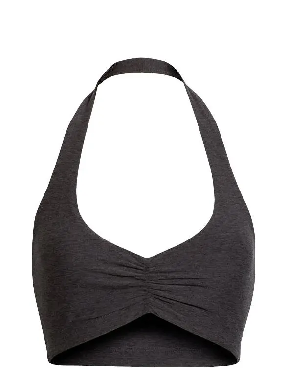 Year Of Ours Stretch Halter Sports Bra - Heather Black