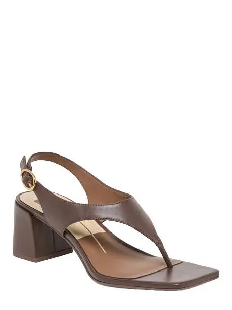 Dolce Vita Yves Block Heel Sandal - Dark Chocolate Leather
