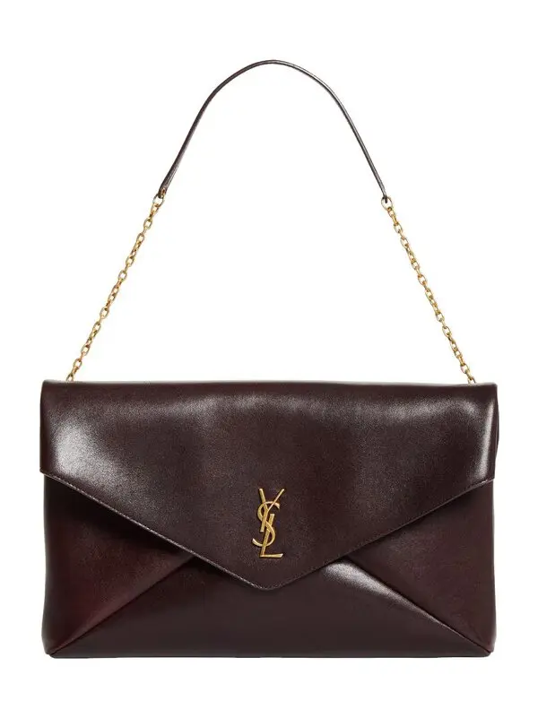 Saint Laurent Xxl Cassandre Envelope Shoulder Bag - Rouge Cabernet
