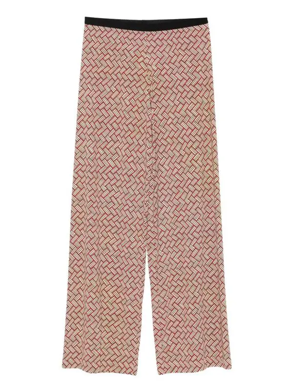 SIYU Geometric-print Trousers - Red