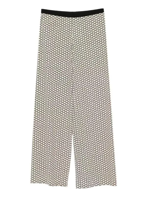 SIYU Geometric Print Wide-leg Trousers - Neutrals