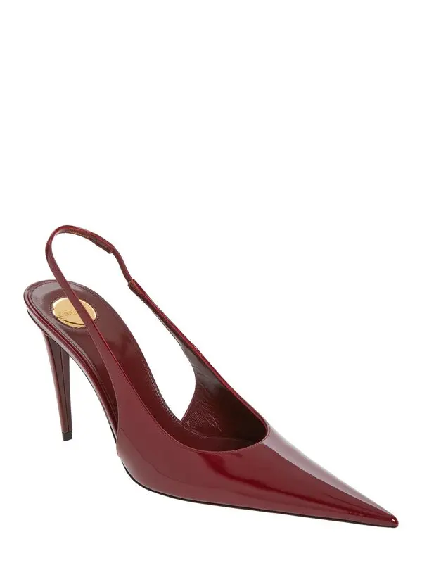 Saint Laurent Guermantes Slingback Pumps - Lust Red