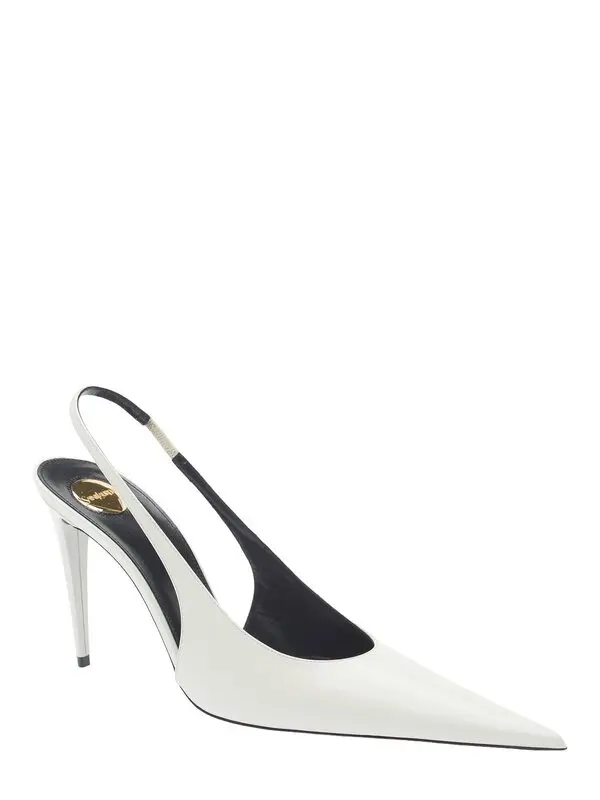 Saint Laurent Guermantes Slingback Pumps - Off White