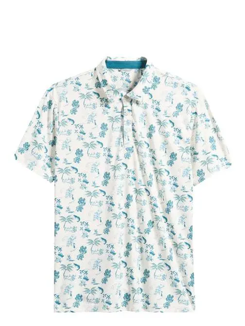 SWANNIES Havana Floral Performance Golf Polo - Deep-lake