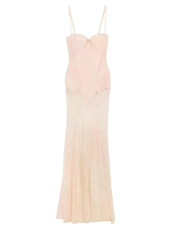 Elisabetta Franchi Lace Maxi Dress - Pink