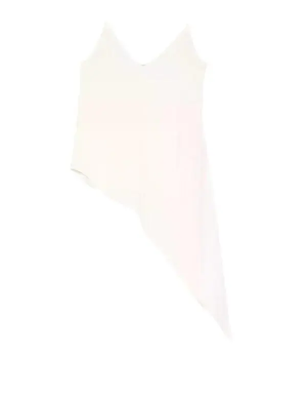 COVERT Asymmetric-hem V-neck Top - Neutrals