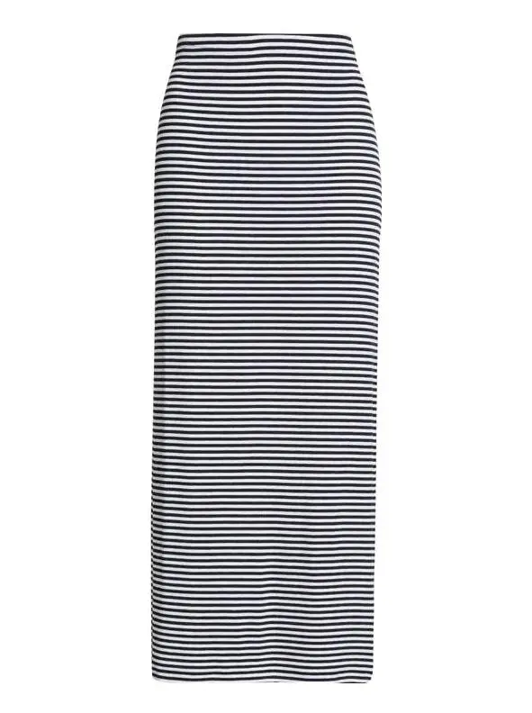 FAVORITE DAUGHTER Striped Knit Pencil Skirt - Navy/white Stripe