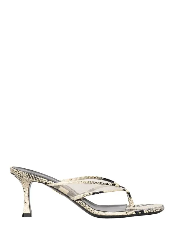 BRITT NETTA Seline Mesh Kitten Heel Sandals - Python