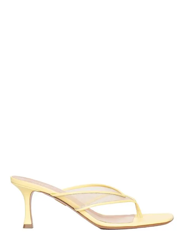 BRITT NETTA Seline Mesh Kitten Heel Sandals - Yellow