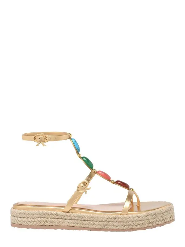 GIANVITO ROSSI Shanti Beach Gladiator Sandals - Gold