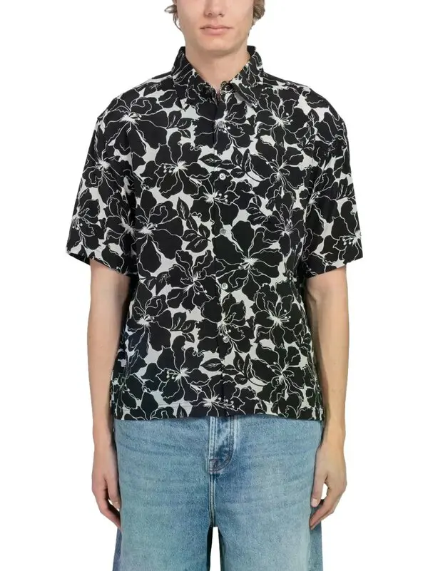 StÜssy Floral Hawaiian Shirt - Black