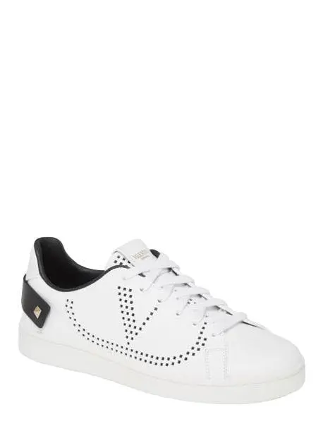 Valentino Garavani Backnet Perforated Sneakers - White/black