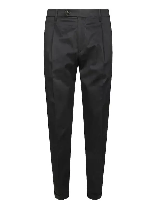 BERWICH Pleated Pressed-crease Trousers - Black