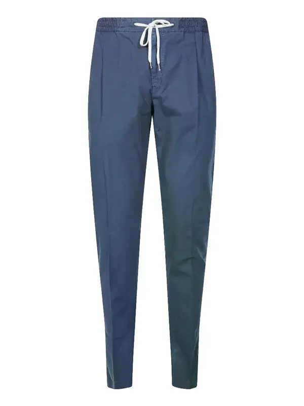 PT TORINO Pleated Drawstring Trousers - Blue
