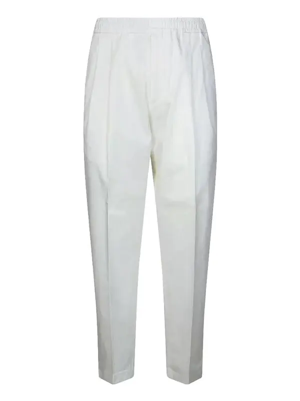 BE ABLE Double-pleat Trousers With Elasticated Waistband - White