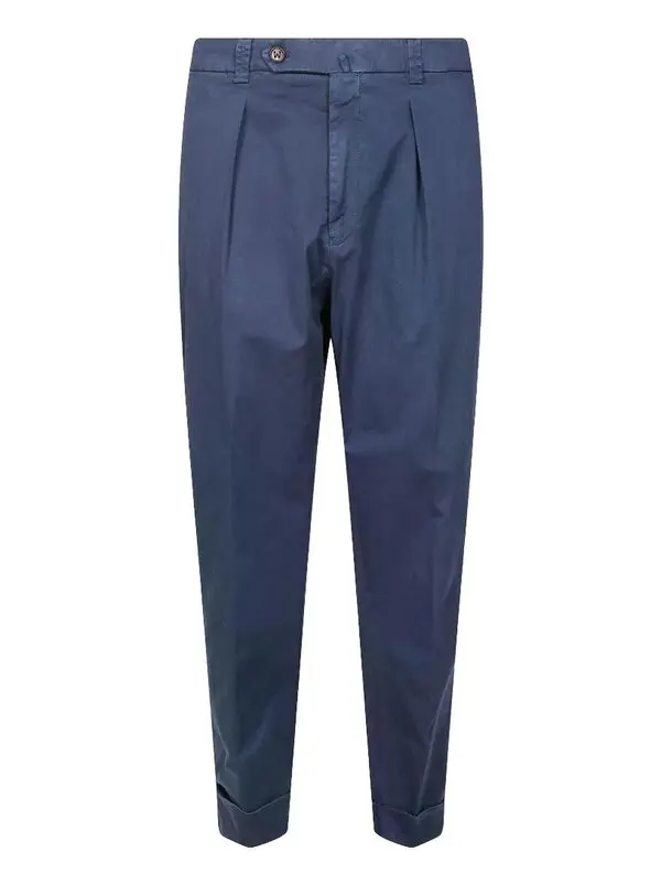 BERWICH Pleated Turned-up Trousers - Blue