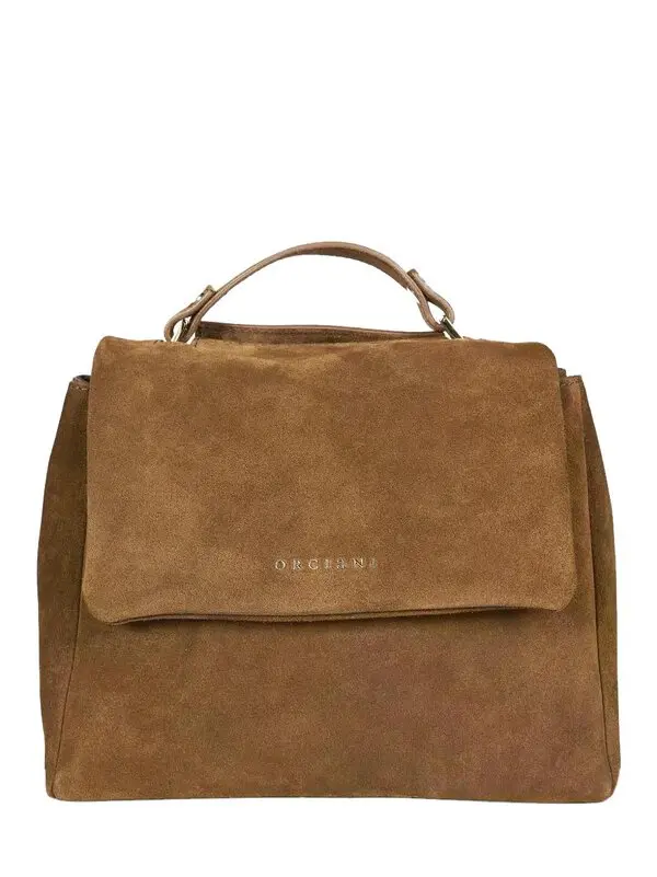 ORTIGNI Suede Tote Bag - Brown