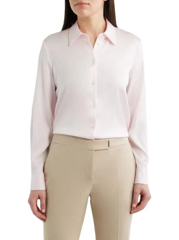 BOSS Bonya Stretch Silk Shirt - Ocean Rose