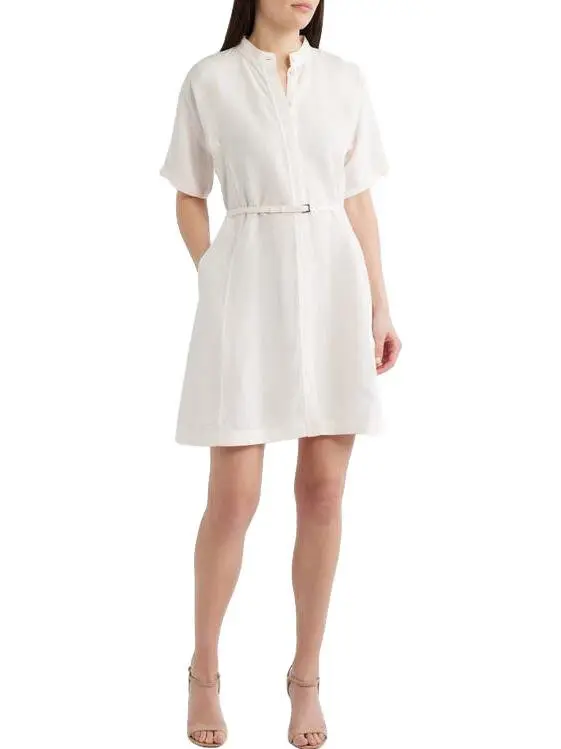 BOSS Dalina Belted Shirtdress - Ocean Rose