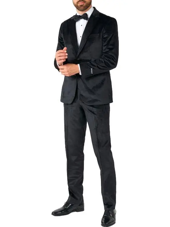 Opposuits Midnight Velvet Tuxedo & Bow Tie Set - Black