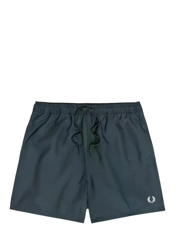 Fred Perry Laurel Wreath Embroidered Drawstring Swim Shorts - Blue