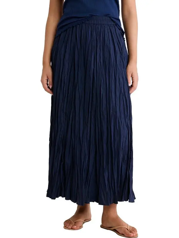 NIC+ZOE Cotton Crinkle Maxi Skirt - Ink