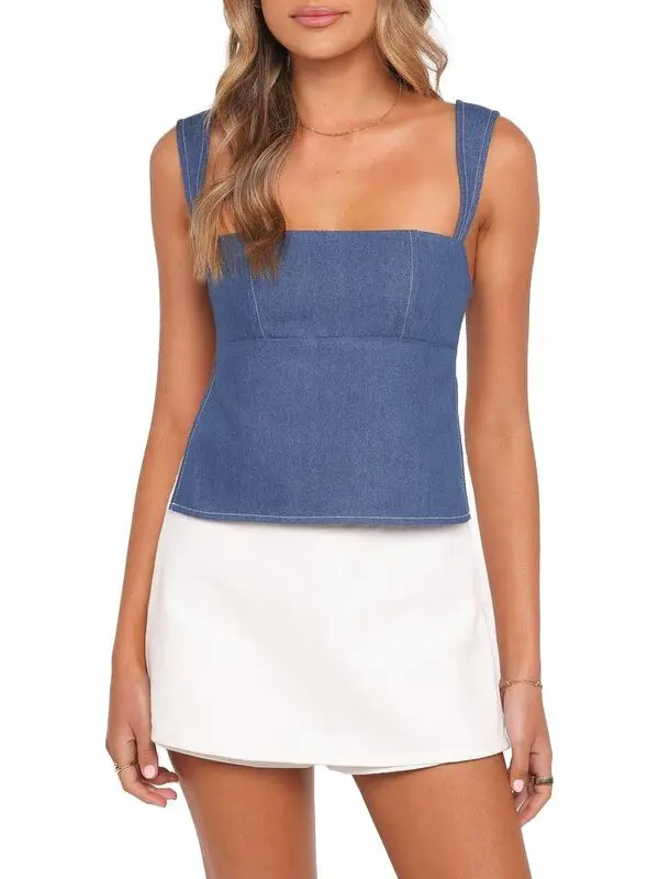 PETAL & PUP Azura Sleeveless Top - Denim