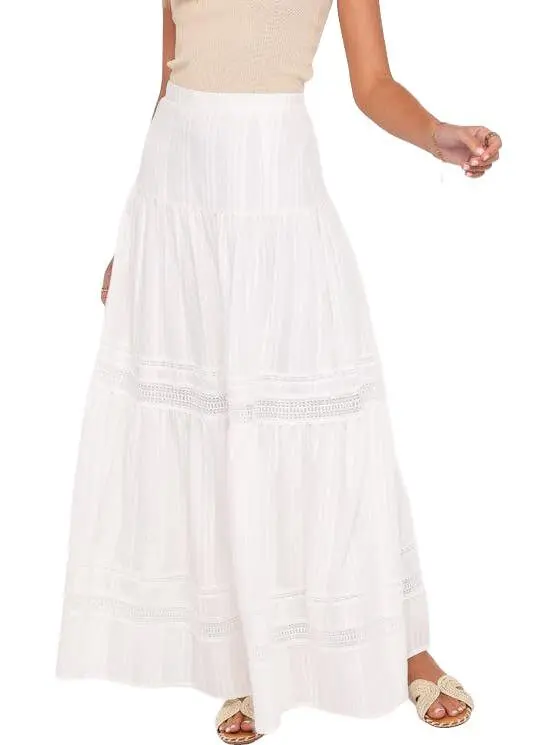 PETAL & PUP Peony Maxi Skirt - White