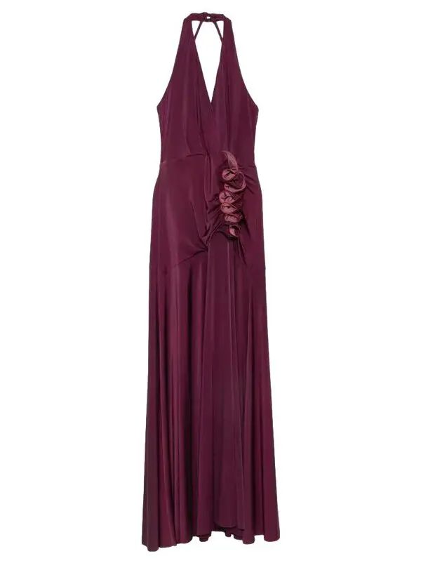 LE RJTANGE Ruffled-detail Maxi Dress - Purple