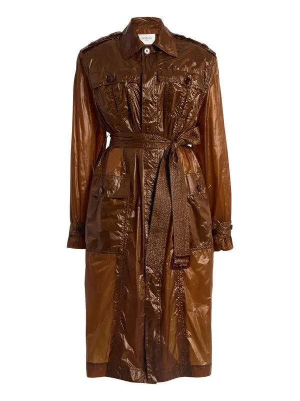 Saint Laurent Saharienne Trench Coat - Brown