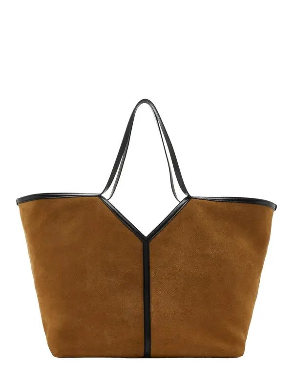 Saint Laurent Y Suede Tote Bag - Brown