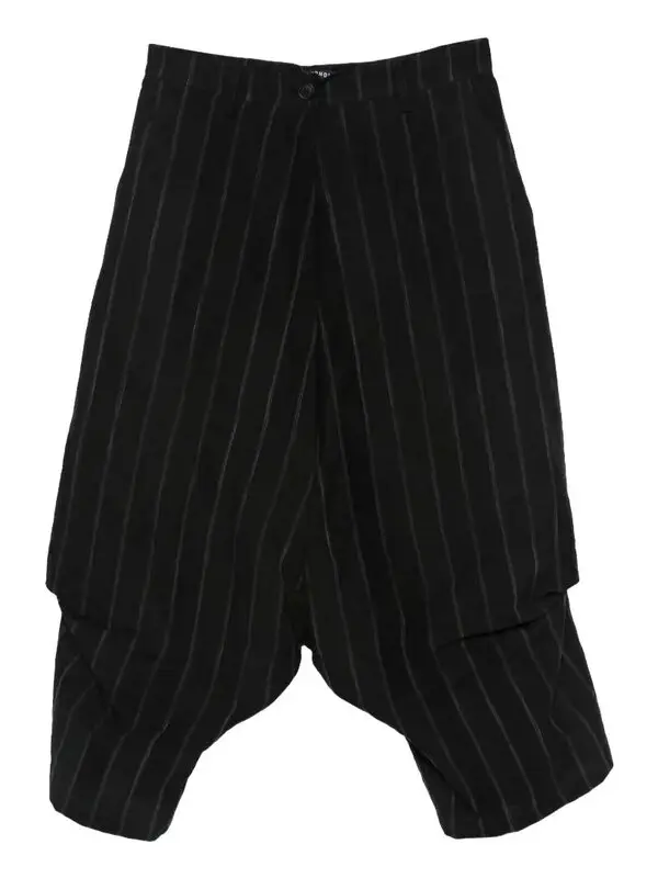 RUNDHOLZ Striped Cropped Trousers - Black