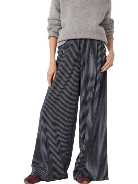 HUSH Taylor Side Stripe Pants - Navy Blue