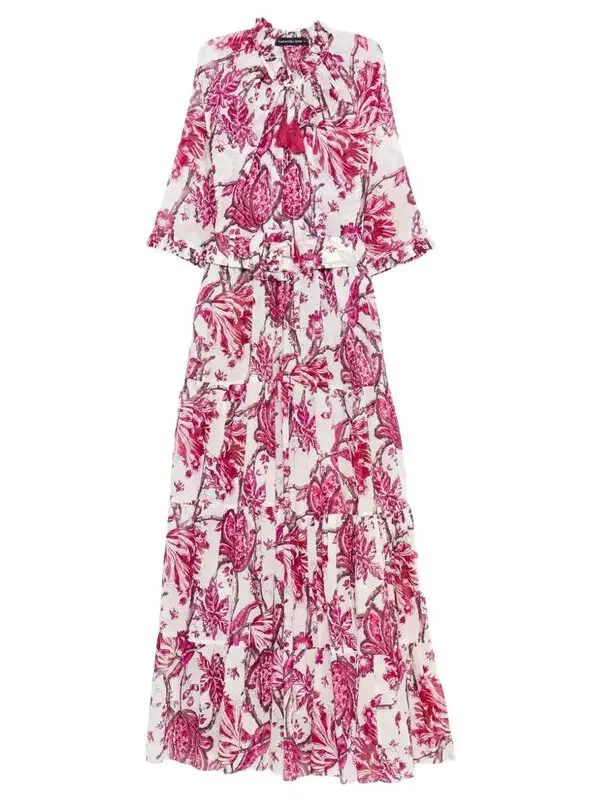 Samantha Sung Eva Floral-print Tiered Dress - Pink