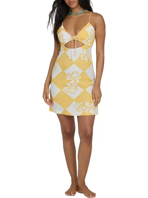 BILLABONG Love Life Cutout Minidress - Soft Yellow