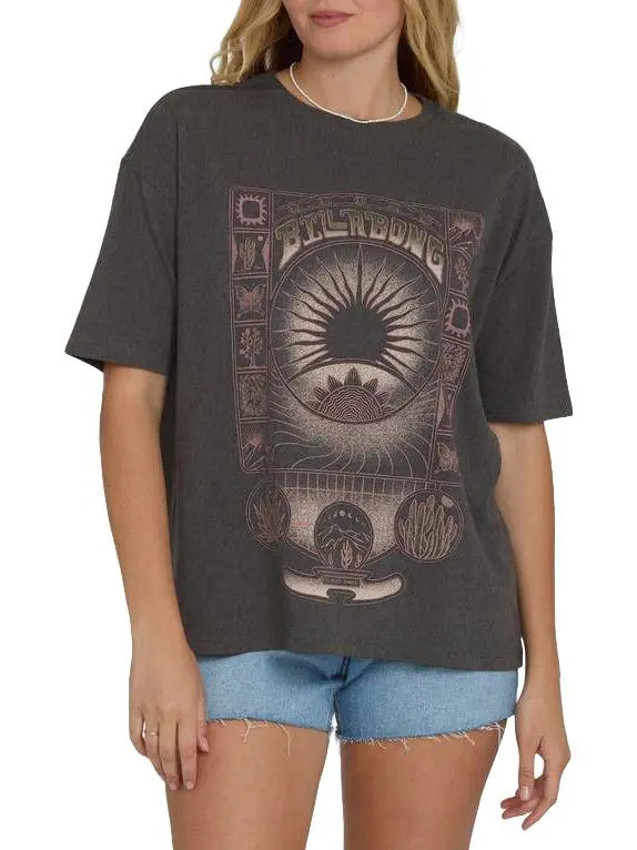 BILLABONG Natural Collection Oversized Graphic T-shirt - Off Black