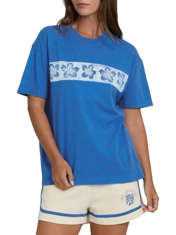 BILLABONG Somewhere Close Oversized Graphic T-shirt - True Blue